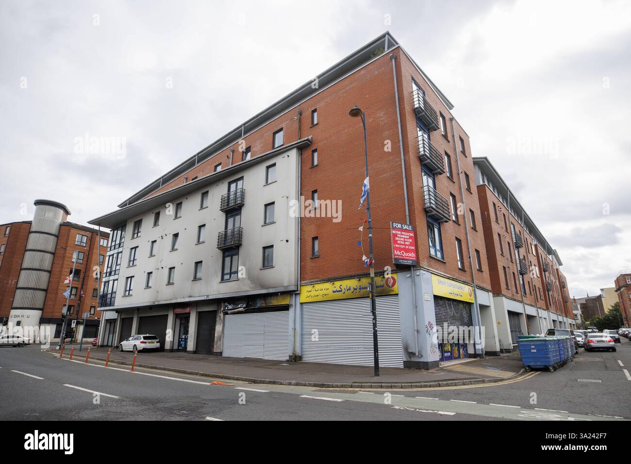 Closed shutters at Sham Supermarket on Donegall Road in south Belfast ...