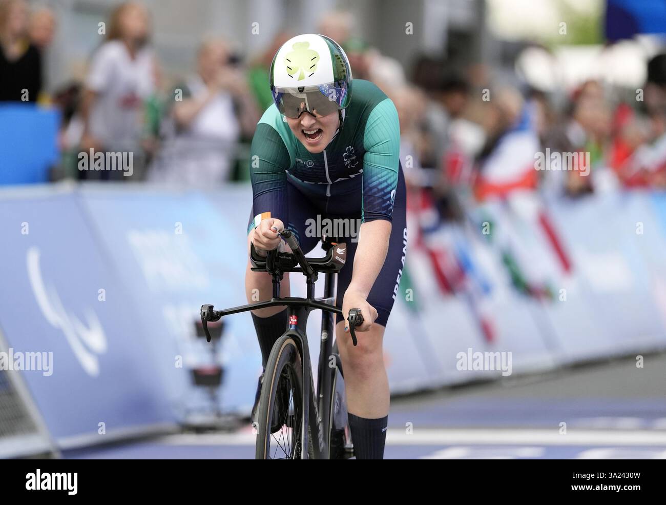 Ireland's Richael Timothy crosses the finish line during the Women's C1 ...