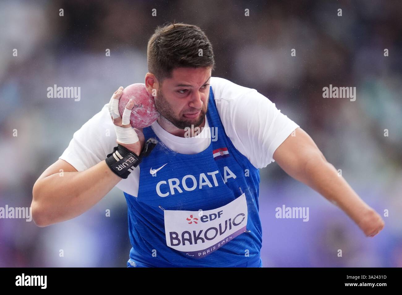 Croatia's Luka Bakovic in action during the Men's Shot Put F46 Final at ...