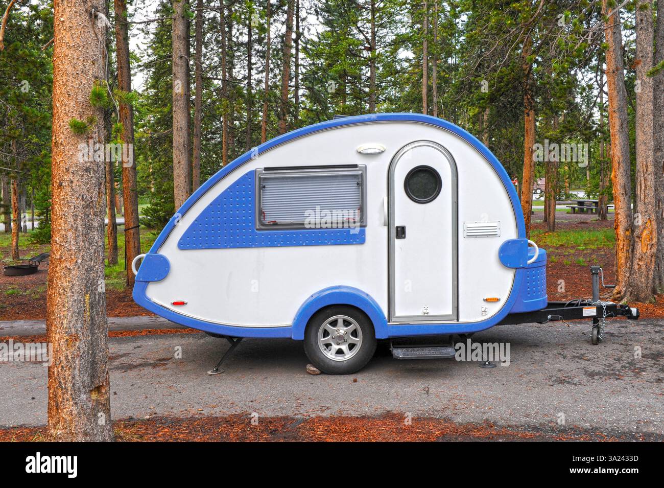 Teardrop camping trailer. Grand Canyon National Park, Arizona, USA ...