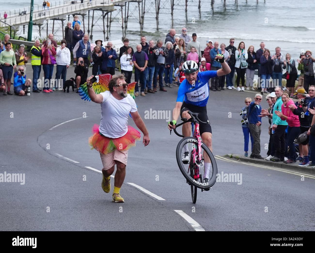 Leaders come up Saltburn Bank during stage two of the 2024 Lloyds Bank ...
