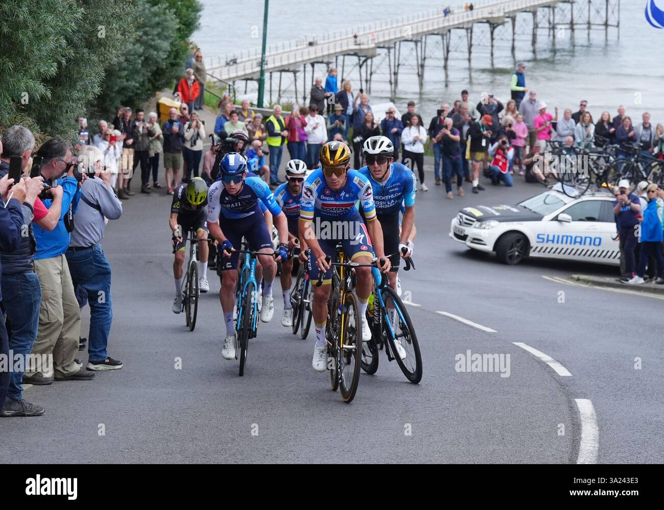 Leaders come up Saltburn Bank during stage two of the 2024 Lloyds Bank ...