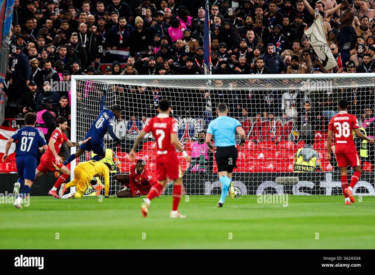 Liverpool, UK. 11th Mar, 2025. Ousmane Dembele of Paris Saint-Germain ...