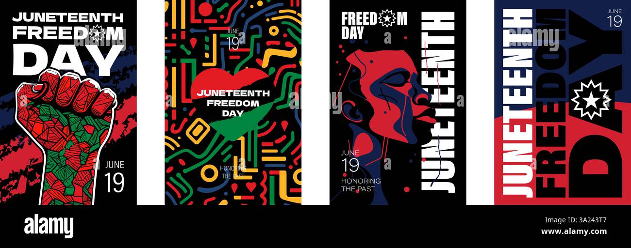Juneteenth celebration poster with African American heritage. Raised ...