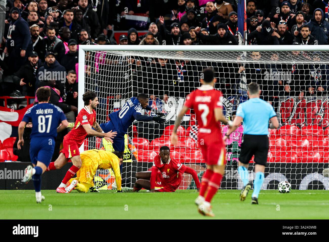 Liverpool, UK. 11th Mar, 2025. Ousmane Dembele of Paris Saint-Germain ...