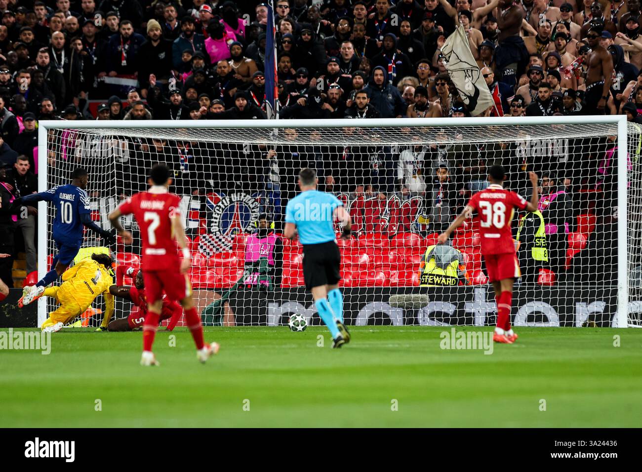 Liverpool, UK. 11th Mar, 2025. Ousmane Dembele of Paris Saint-Germain ...
