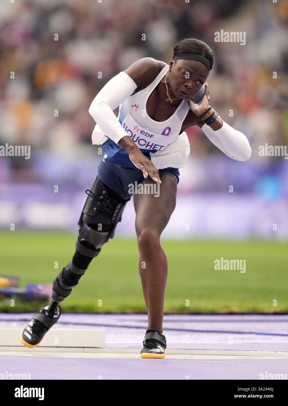 France's Alexandra Nouchet competing in the Women's Shot Put F64 Final ...