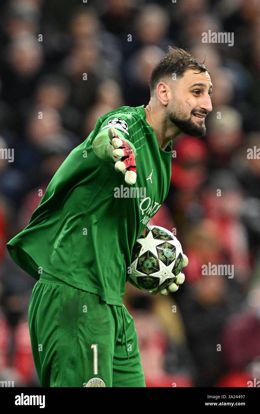 Liverpool, UK. 11th Mar, 2025. Gianluigi Donnarumma of Paris St Germain ...