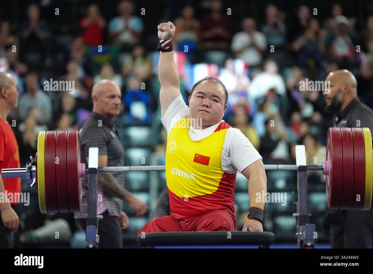 China’s Yi Zou during the Men’s up to 65kg Final at La Chapelle Arena ...