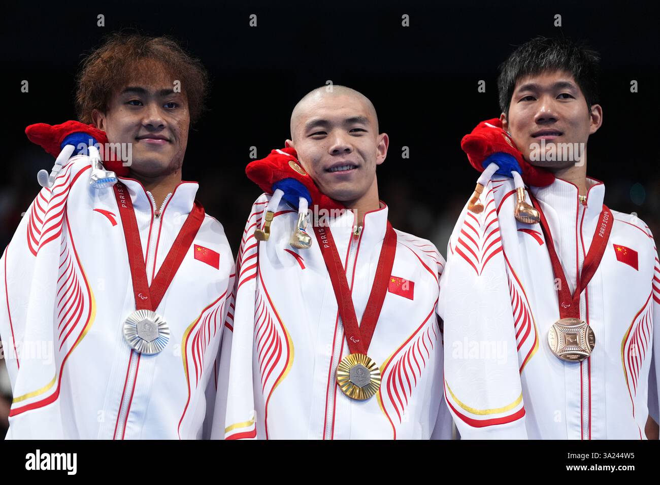 China's Yuan Weiyi, Guo Jincheng, and Wang Lichao during the Men's 50m ...
