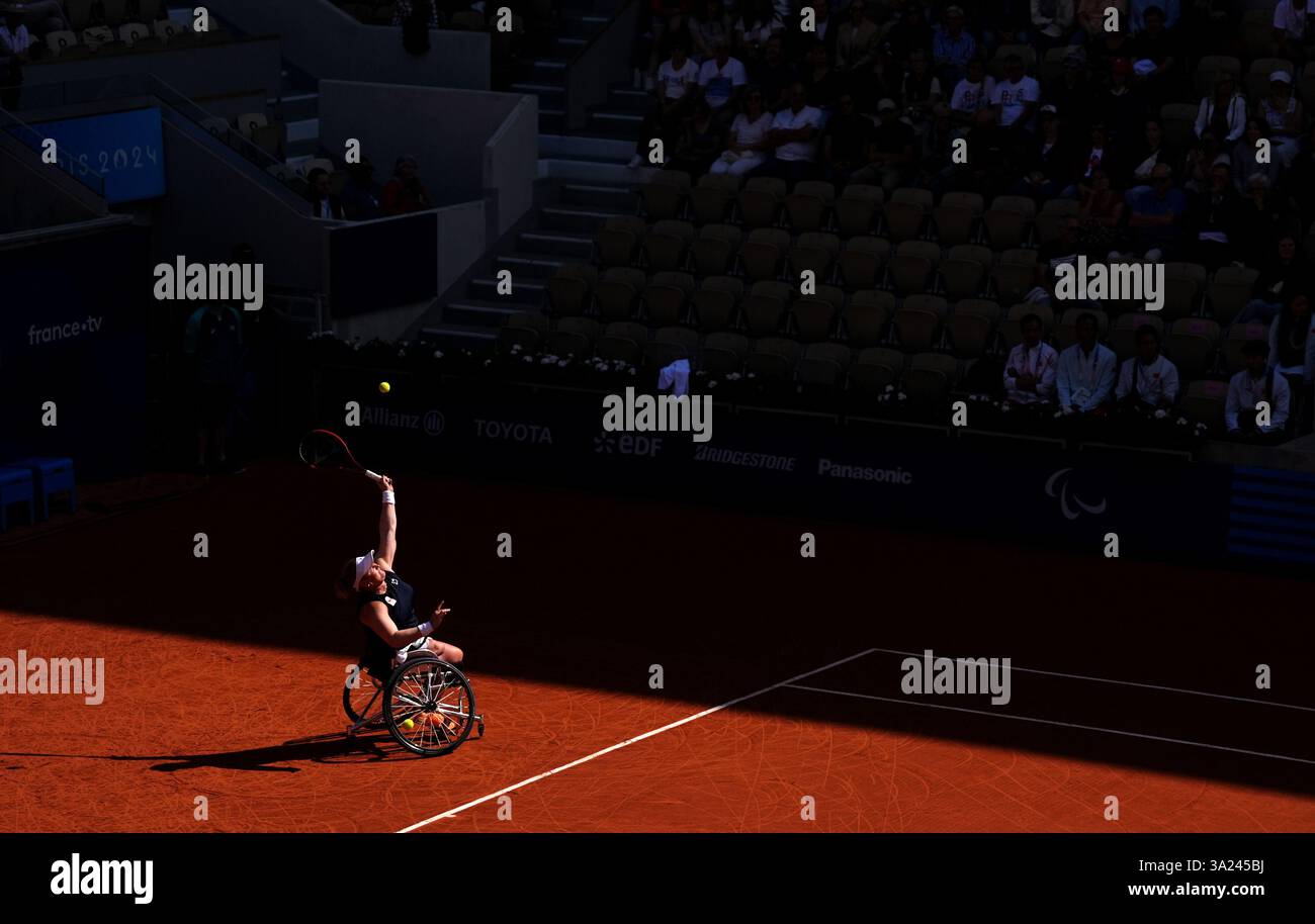 Aniek van Koot of the Netherlands in action against China's Ziying Wang ...