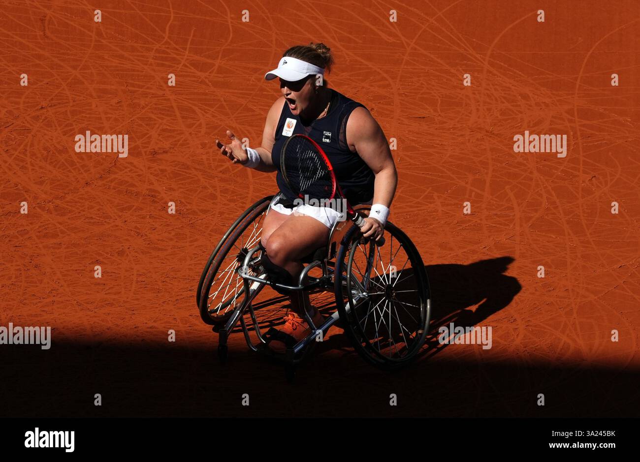 Aniek van Koot of the Netherlands in action against China's Ziying Wang ...