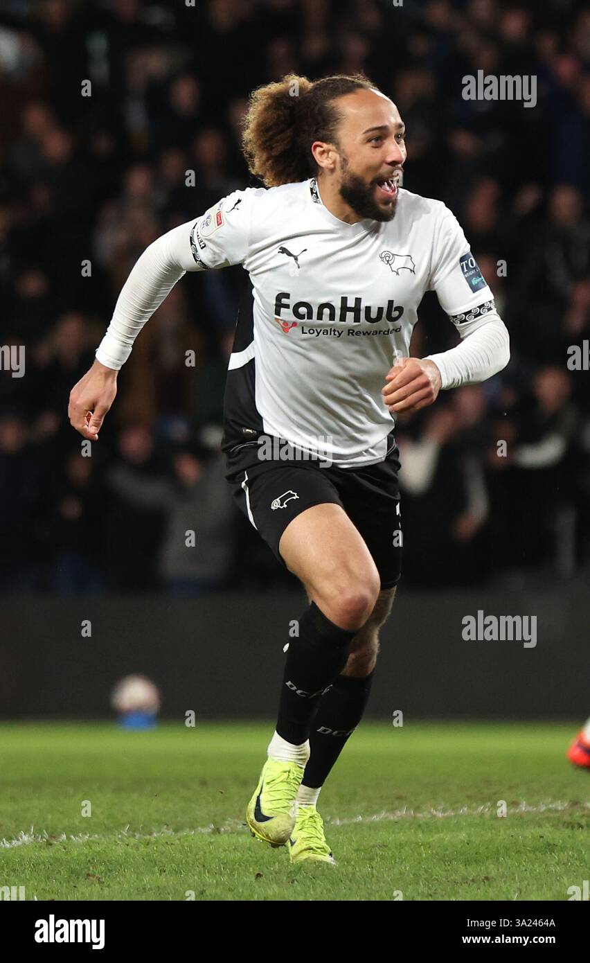 Derby County's Marcus Harness celebrates scoring their side's second ...