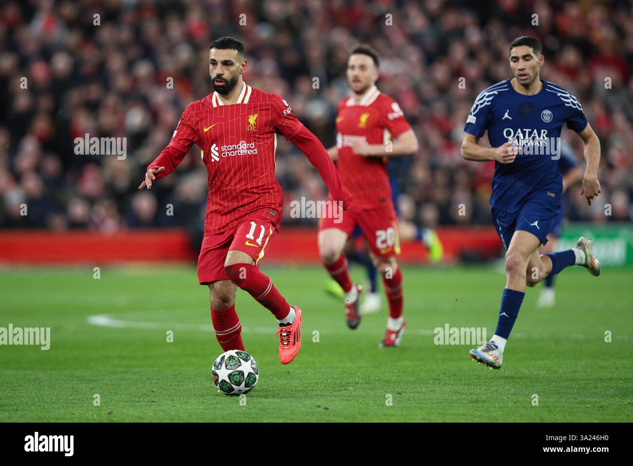LIVERPOOL, UK - 11th Mar 2025: Mohamed Salah of Liverpool in action ...