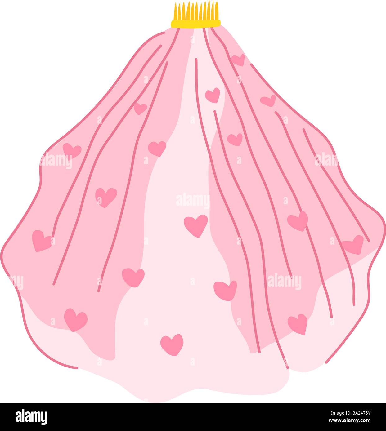 delicate veil bridal cartoon vector illustration Stock Vector Image ...
