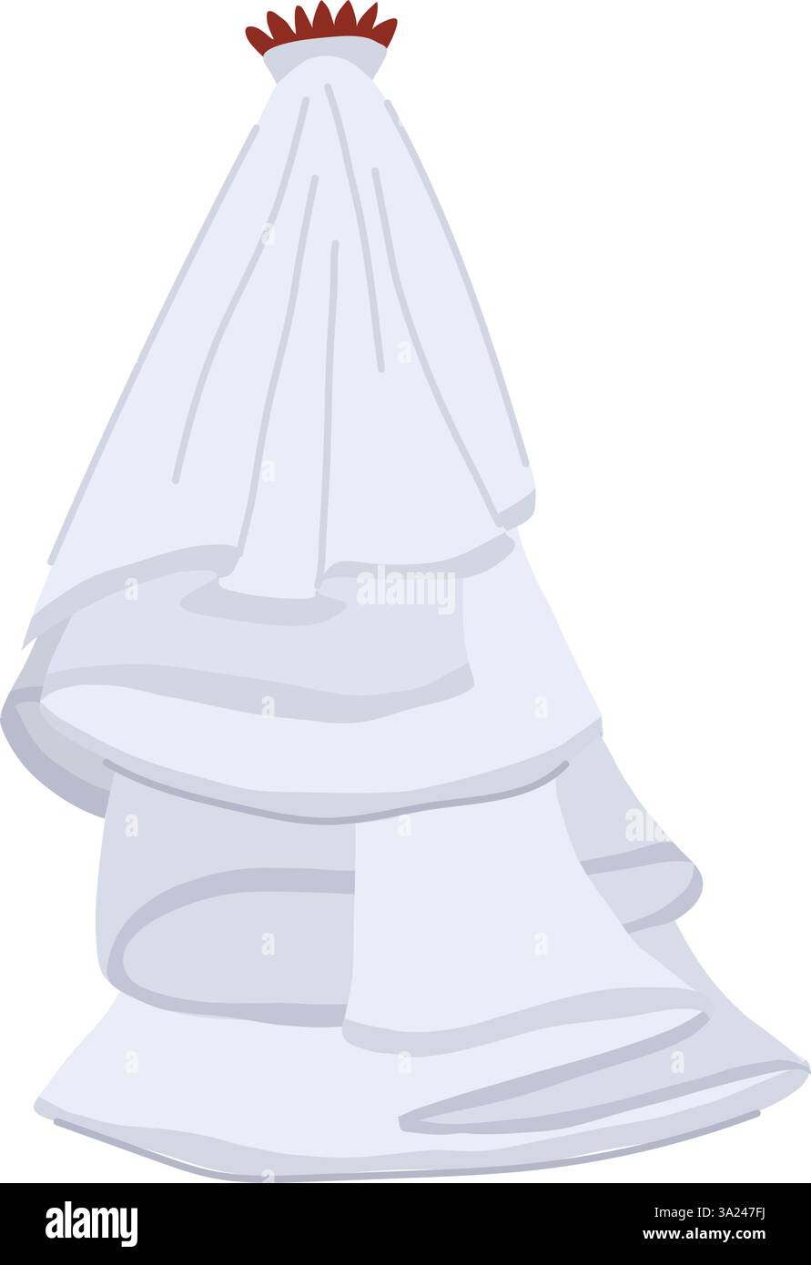 tulle veil bridal cartoon vector illustration Stock Vector Image & Art ...