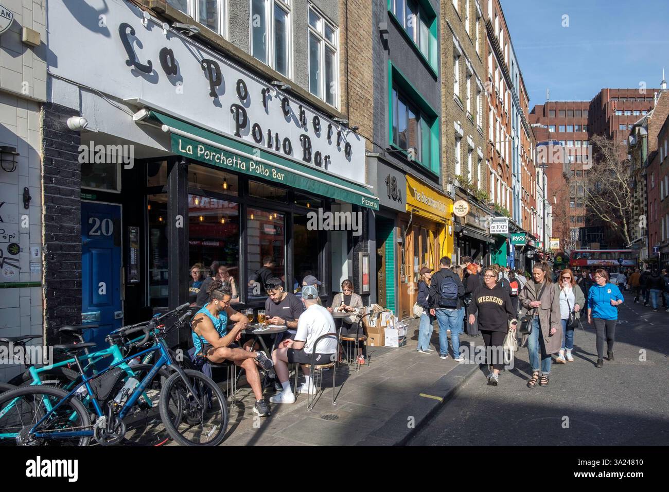 La Porchetta Pollo Bar, Old Compton Street, Soho, London, UK Stock ...