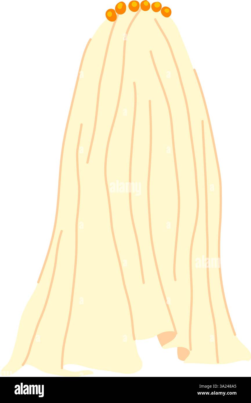 romantic veil bridal cartoon vector illustration Stock Vector Image ...