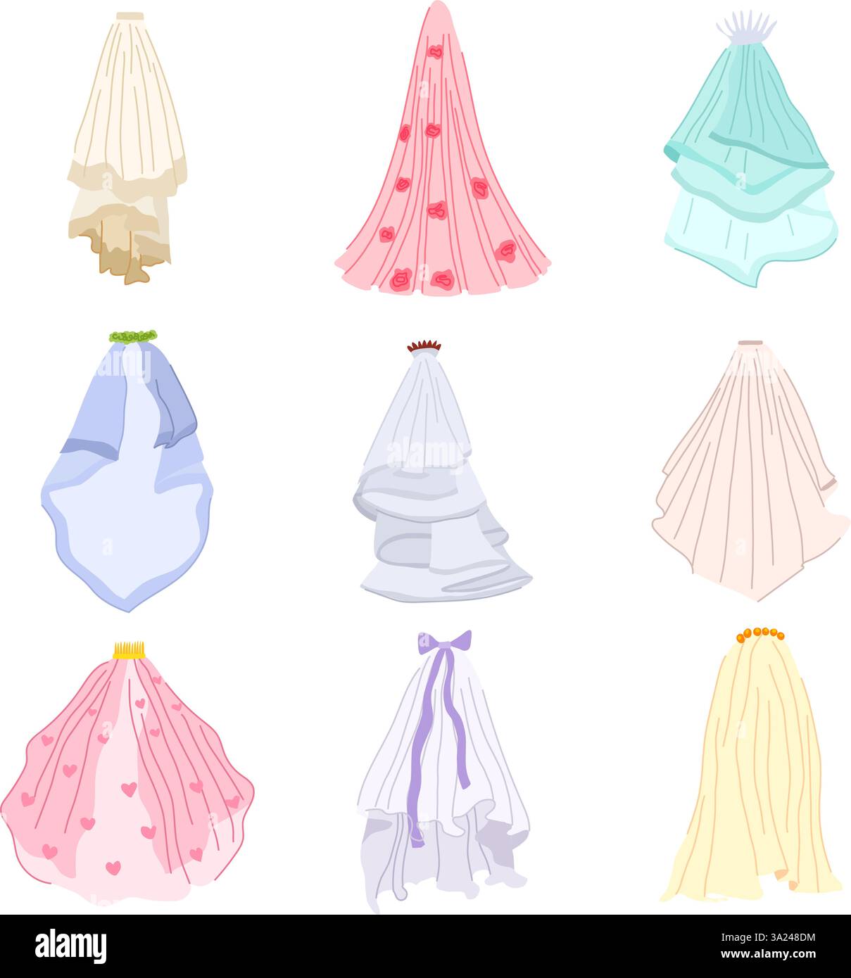 veil bridal set cartoon vector illustration Stock Vector Image & Art - Alamy