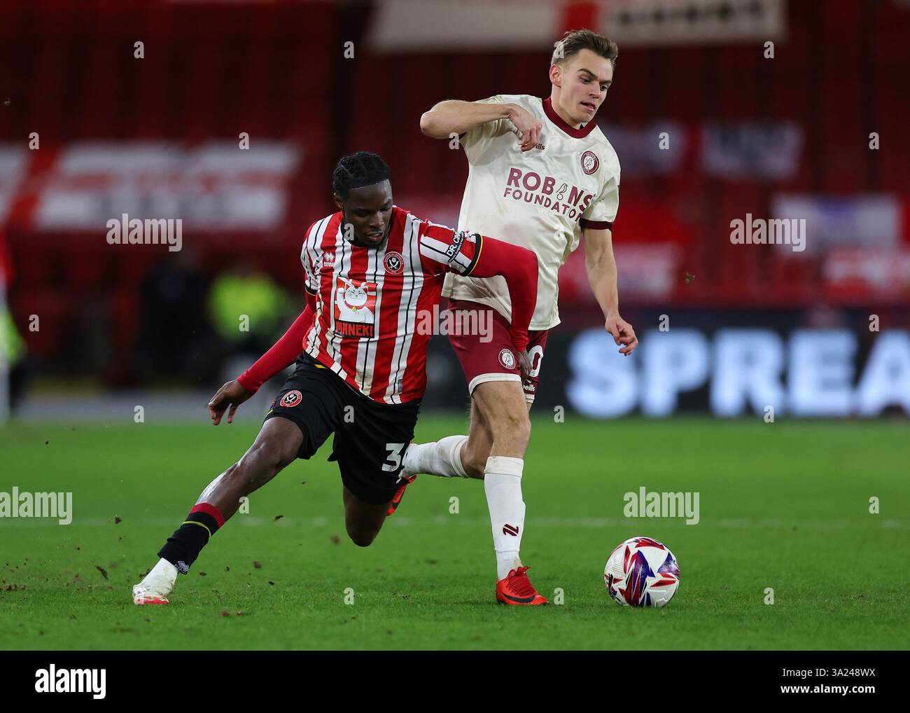 Sheffield, UK. 11th Mar, 2025. Femi Seriki of Sheffield United with ...