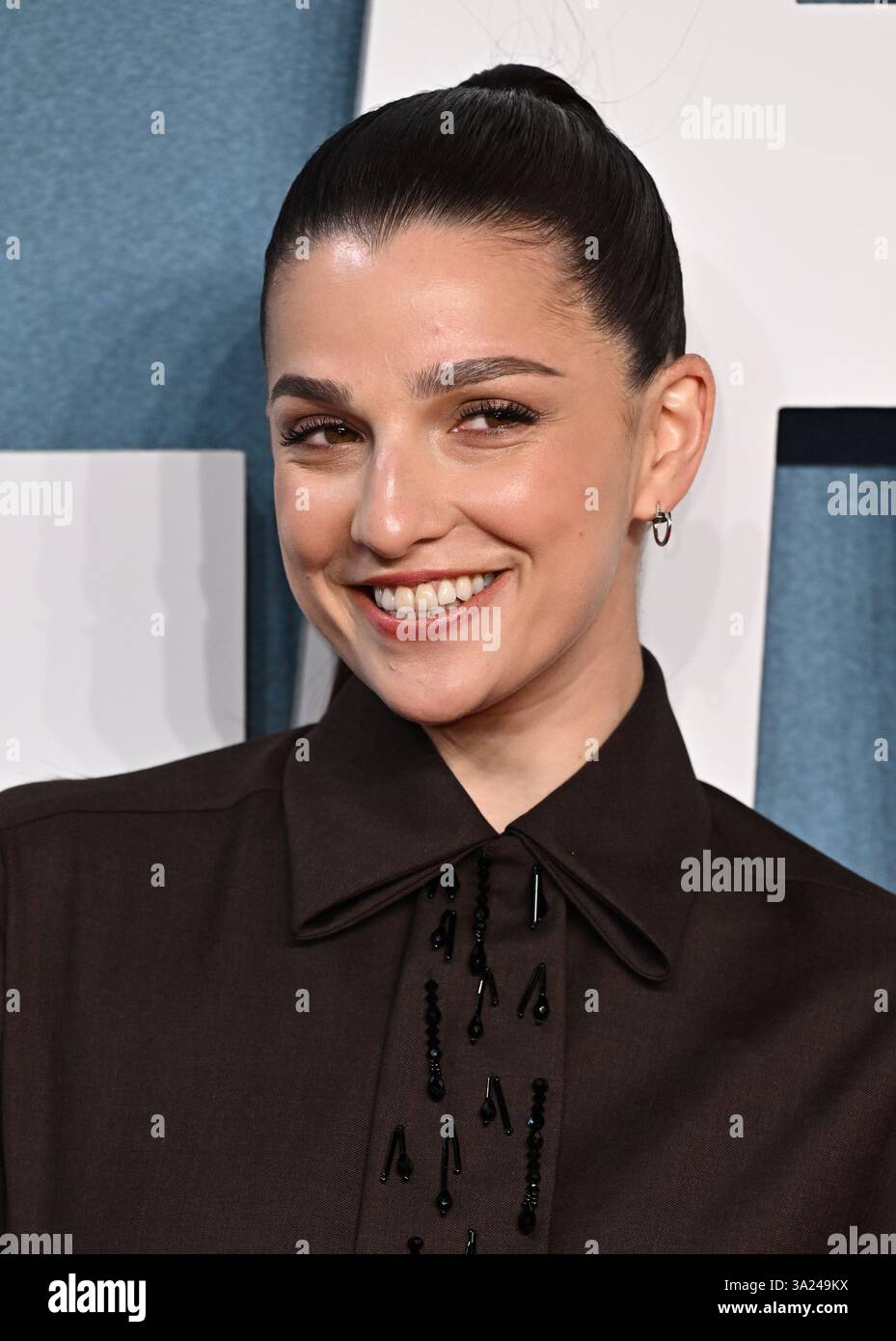 London, UK. March 11th, 2025. Marisa Abela arriving at the Black Bag ...