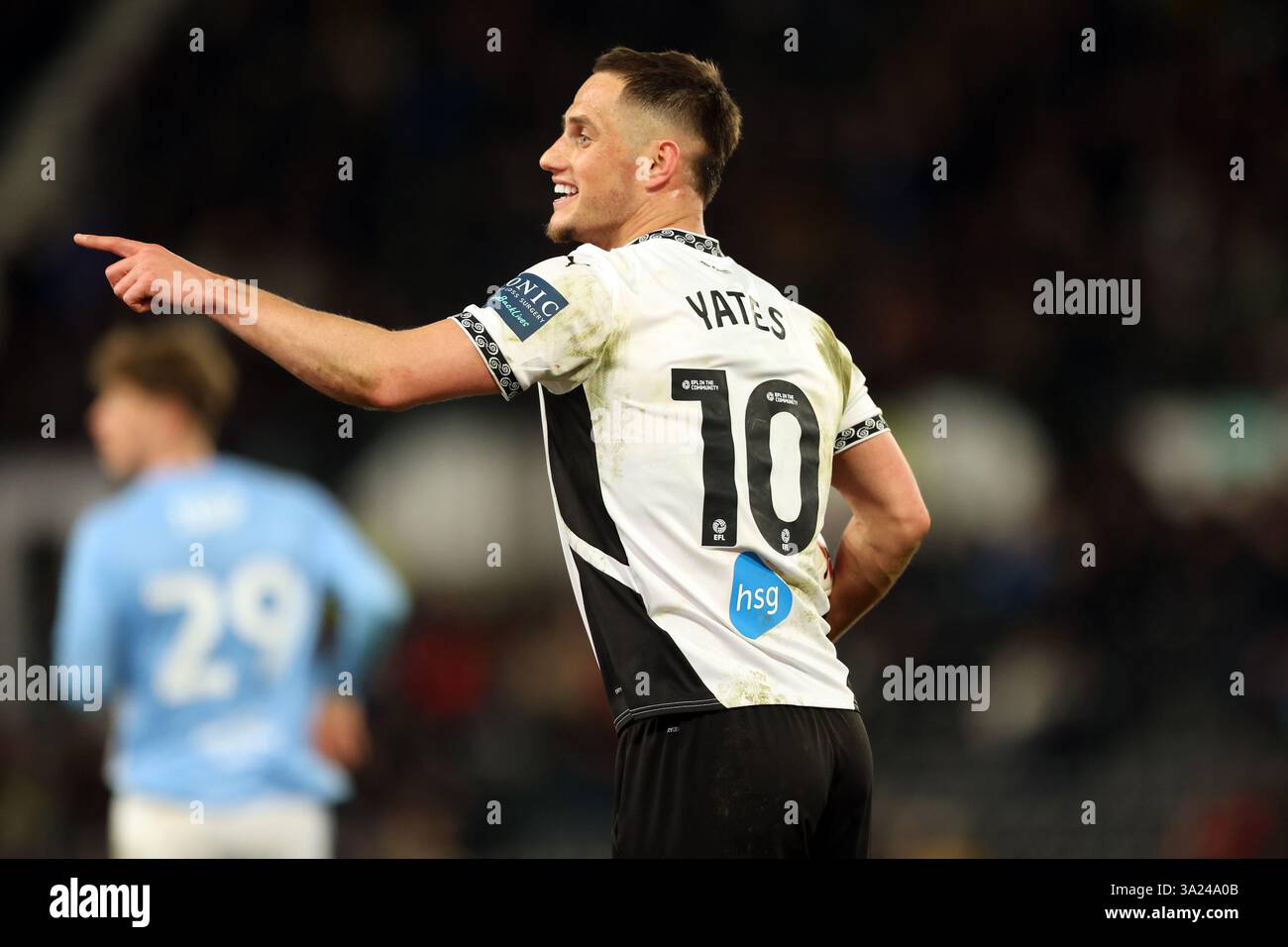 Derby County's Jerry Yates reacts to a pass by a team-mate during the ...