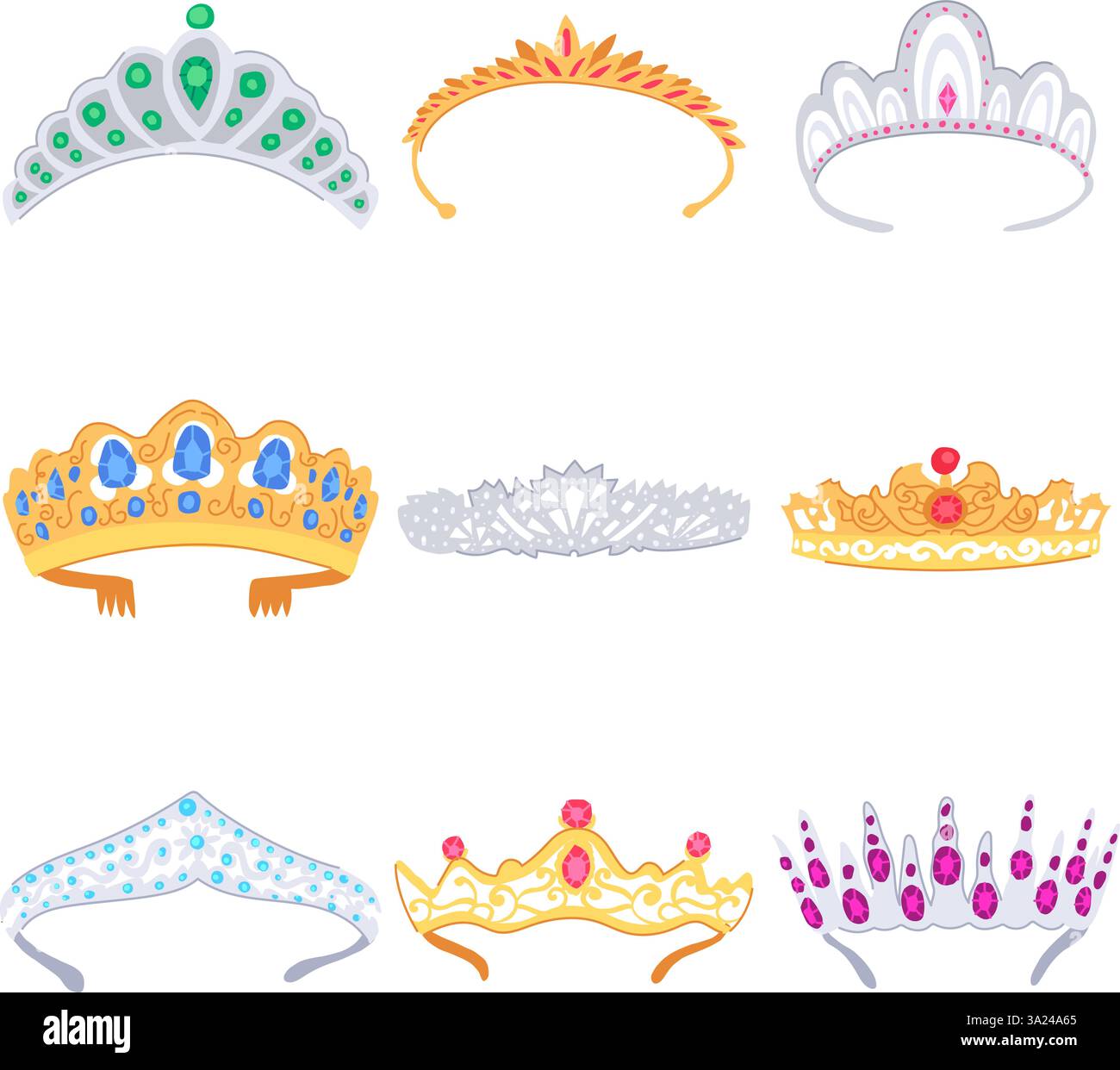 tiara bridal set cartoon vector illustration Stock Vector Image & Art ...