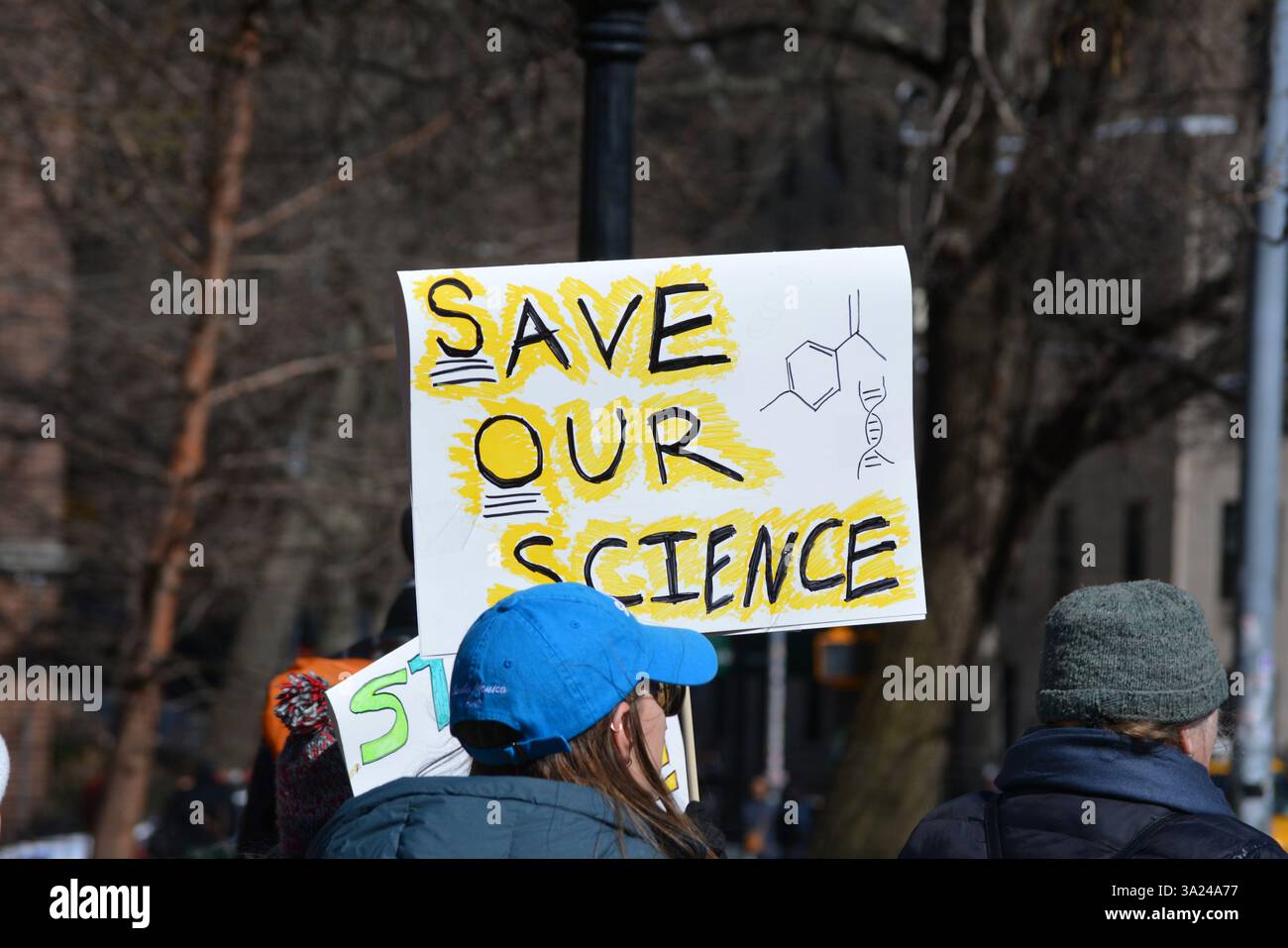 Stand up for Science demonstration in Washington Square Park, New York ...