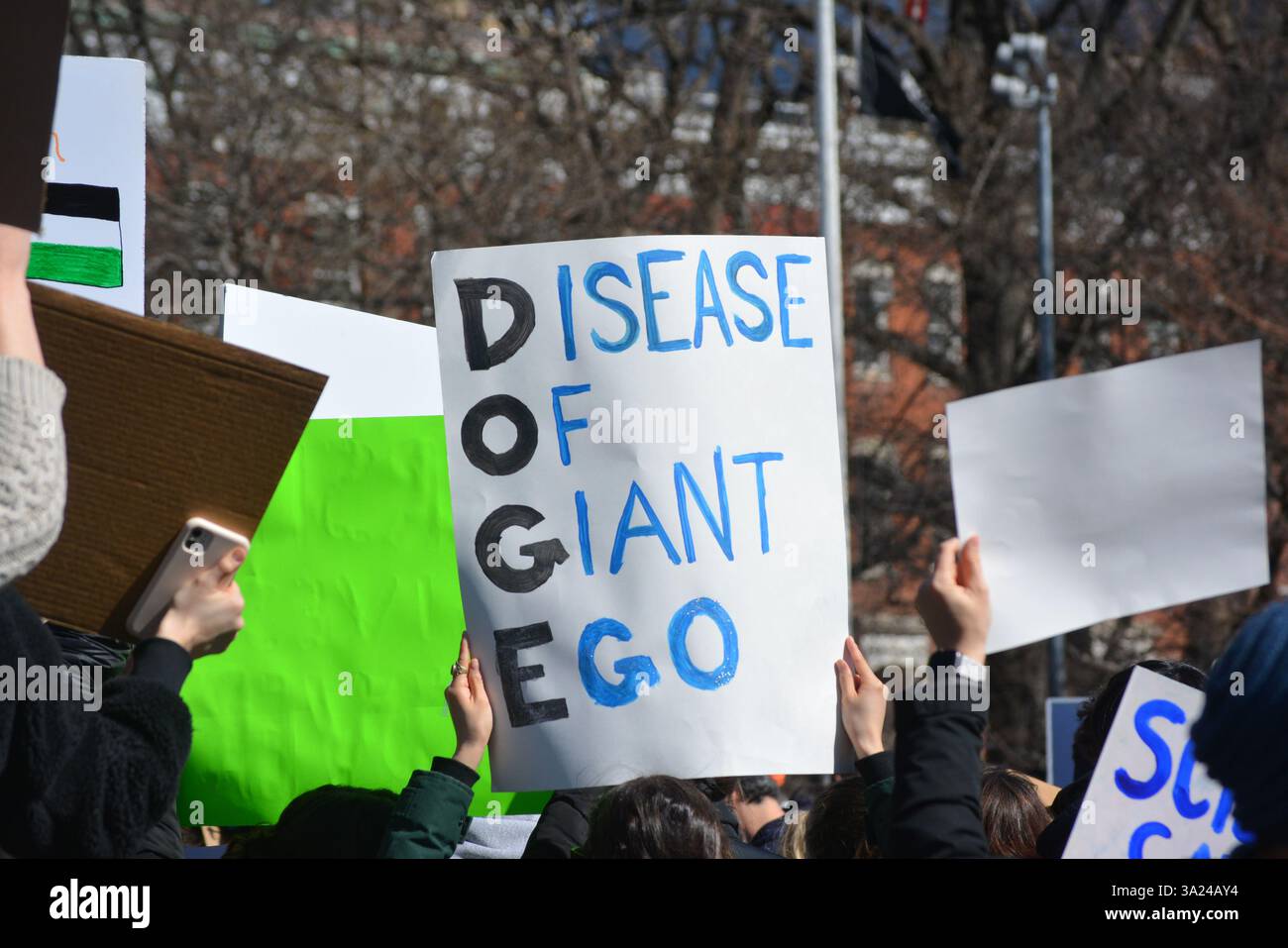 Stand up for Science demonstration in Washington Square Park, New York ...