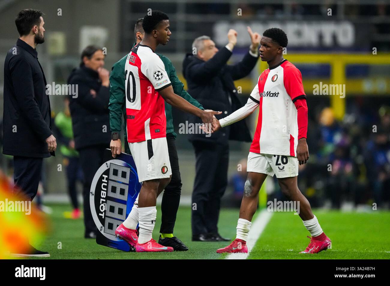 Milan - Jeyland Mitchell of Feyenoord, Givairo Read of Feyenoord during ...
