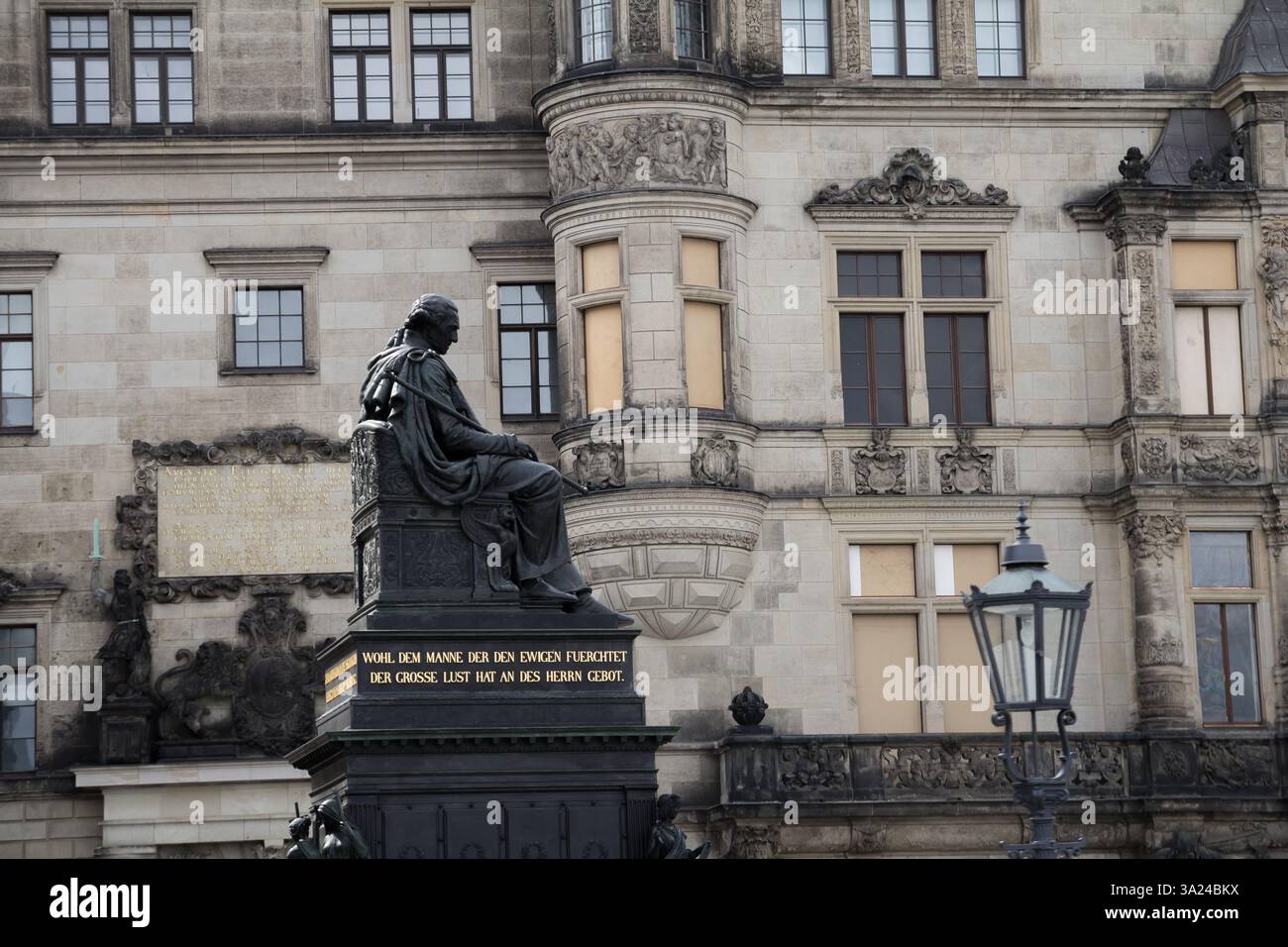 The statue of Frederick Augustus I of Saxony in Dresden, capturing the ...