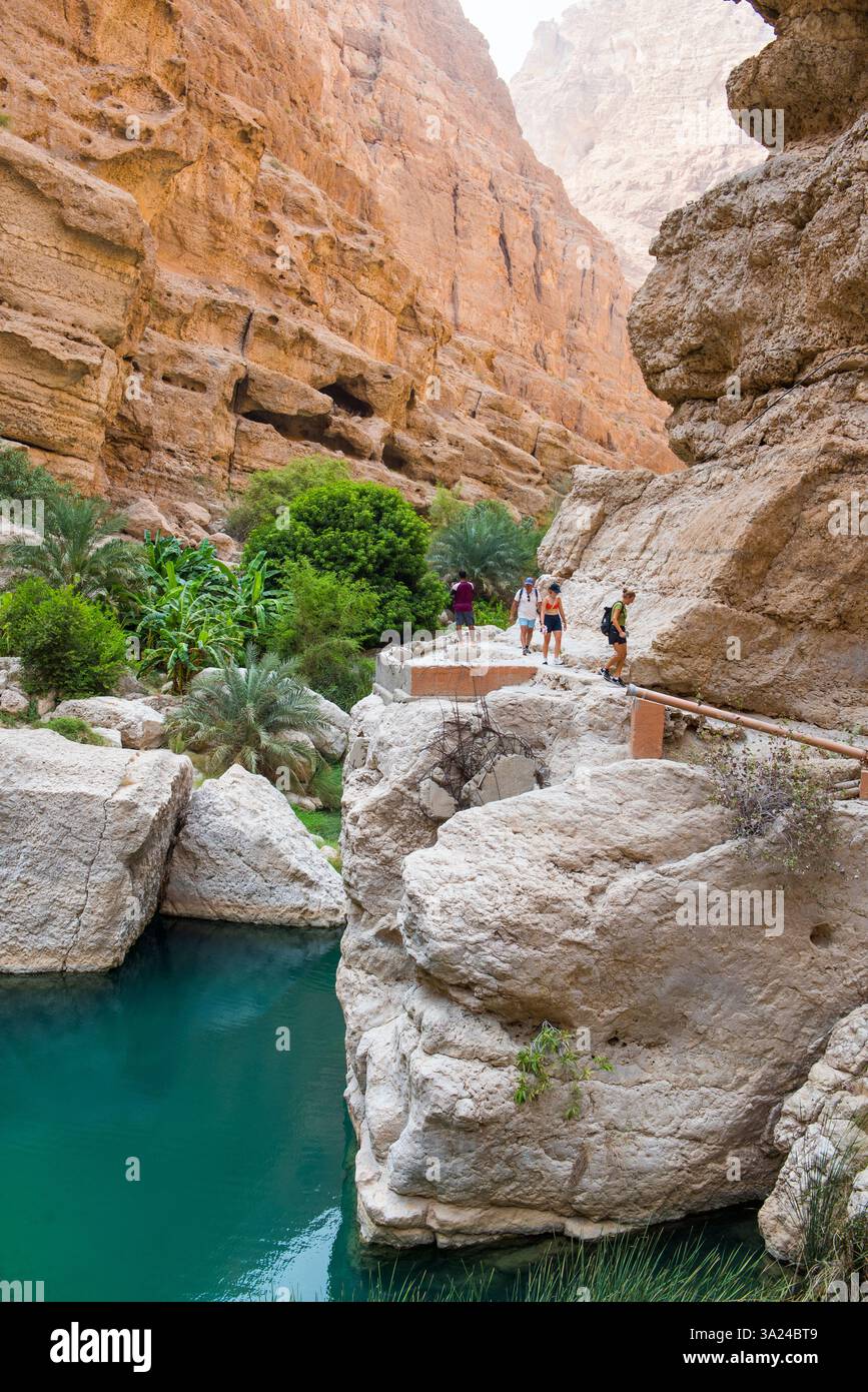 Wadi Shab, canyon near Tiwi, Sultanate of Oman, Arabian Peninsula ...