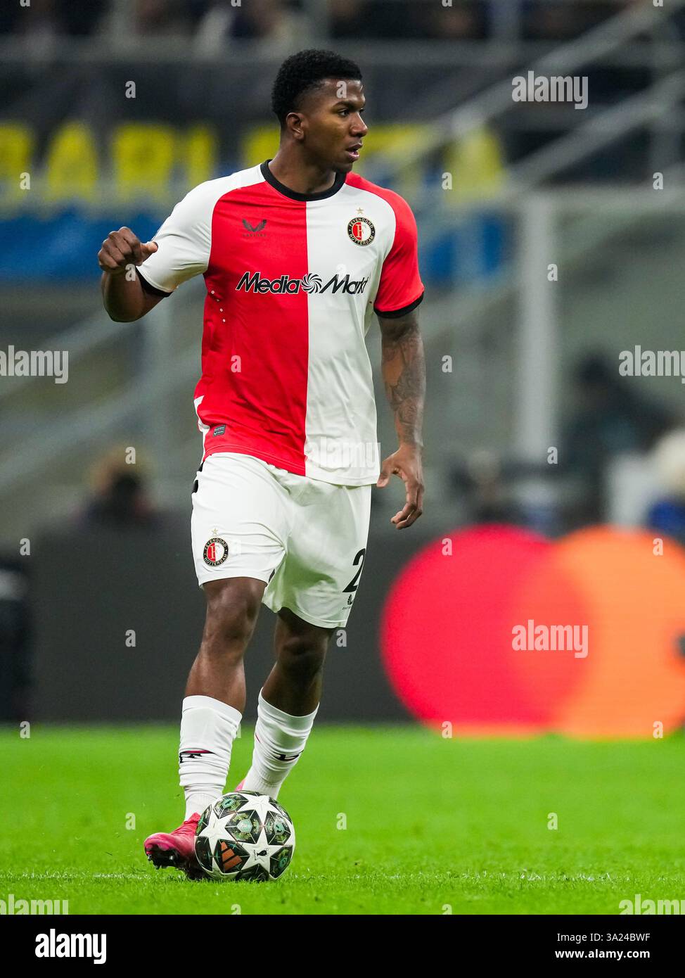 Milan, Italy. 11th Mar, 2025. Milan - Jeyland Mitchell of Feyenoord ...