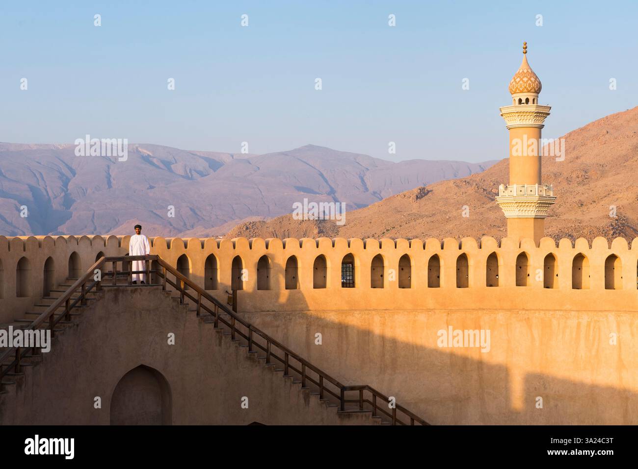 Abdullah, guide of the Museum, posing at Nizwa Fort, Ad Dakhiliyah ...
