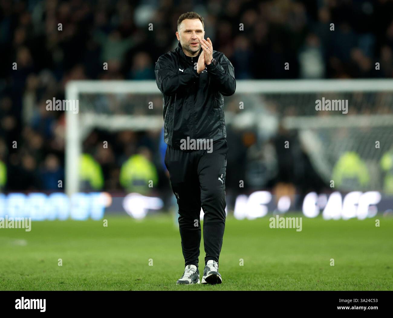 Derby County manager John Eustace celebrates following the Sky Bet ...