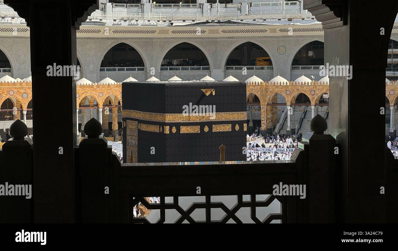 Muslim pilgrims perform Tawaf around the Kaaba after dawn prayer at ...