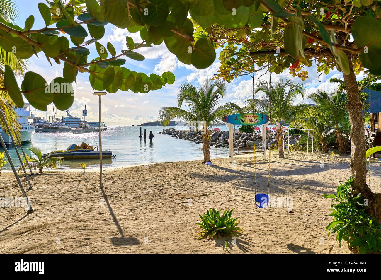 Sint Maarten, Caribbean - January 3, 2025: The Great Bay Beach on Sint ...