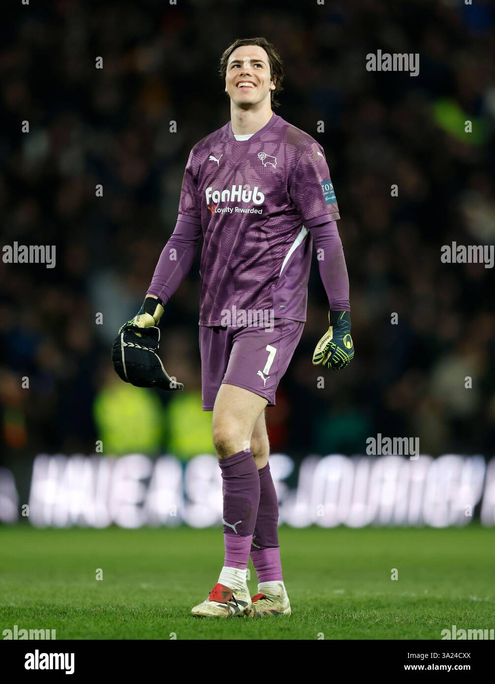 Derby County goalkeeper Jacob Widell Zetterstrom celebrates following ...