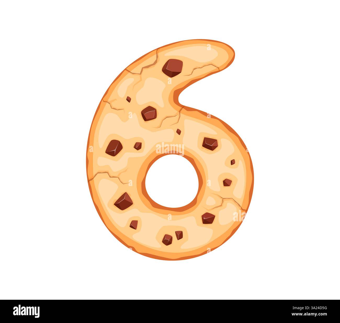 Sweet dessert font shortbread cookie digit 6 six. Sweet math font ...