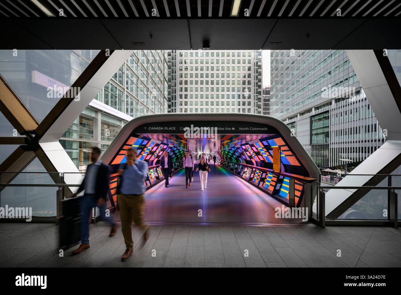 Light tunnel, Crossrail Place, London, Canary Wharf, England, United ...