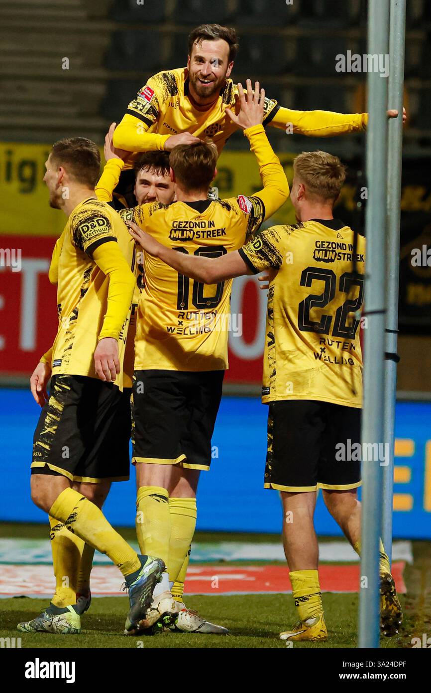 KERKRADE , NETHERLANDS - MARCH 11: Michael Breij of Roda JC celebrates ...