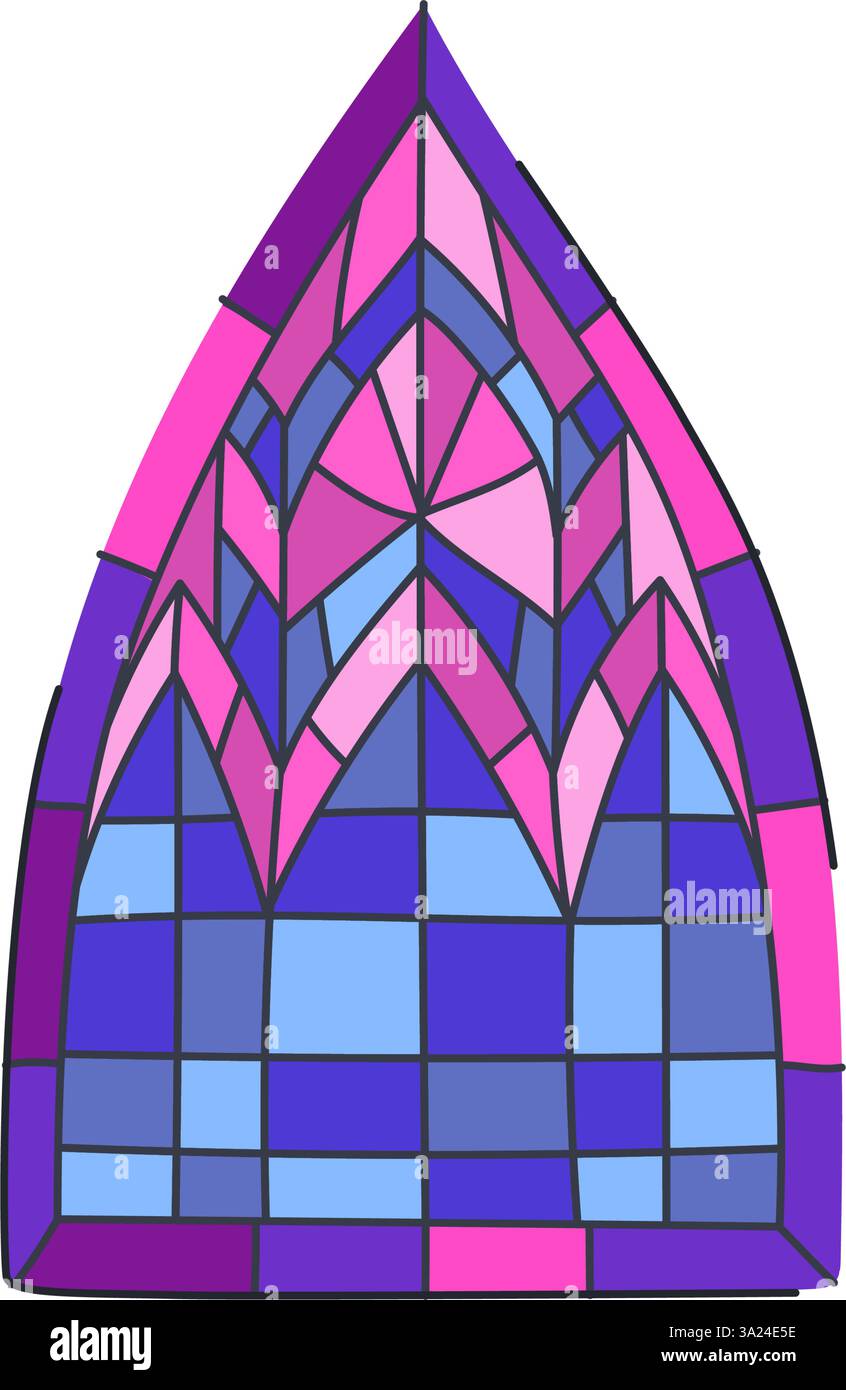 tiffany stained glass cartoon vector illustration Stock Vector Image ...