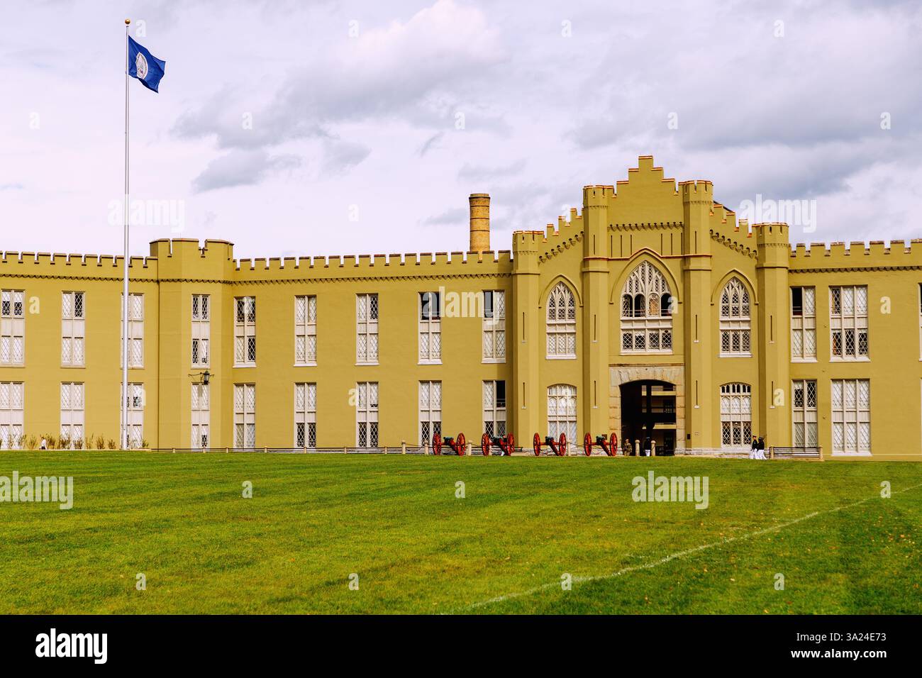 Parade ground with Old Baracks of the Virginia Military Institute in ...