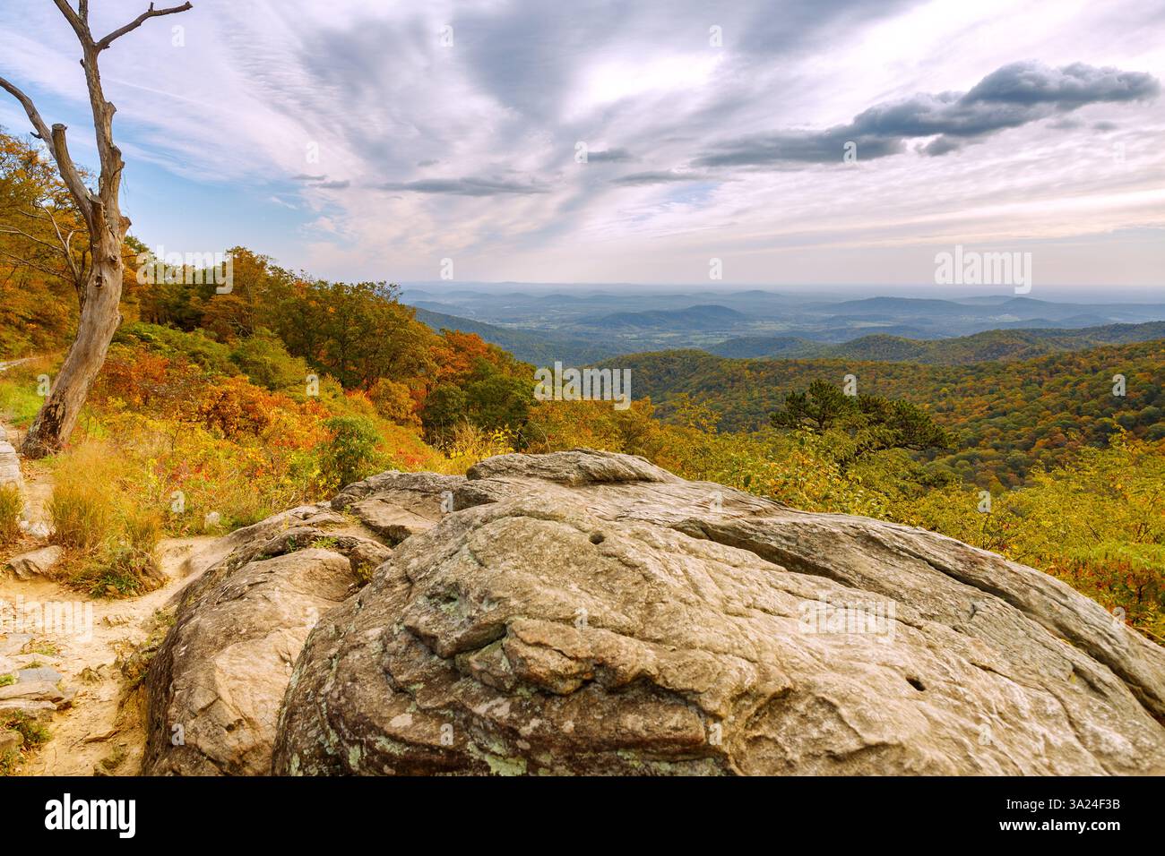 Panoramic view of the Virginia Blue Ridge Mountains from Skyline Drive ...