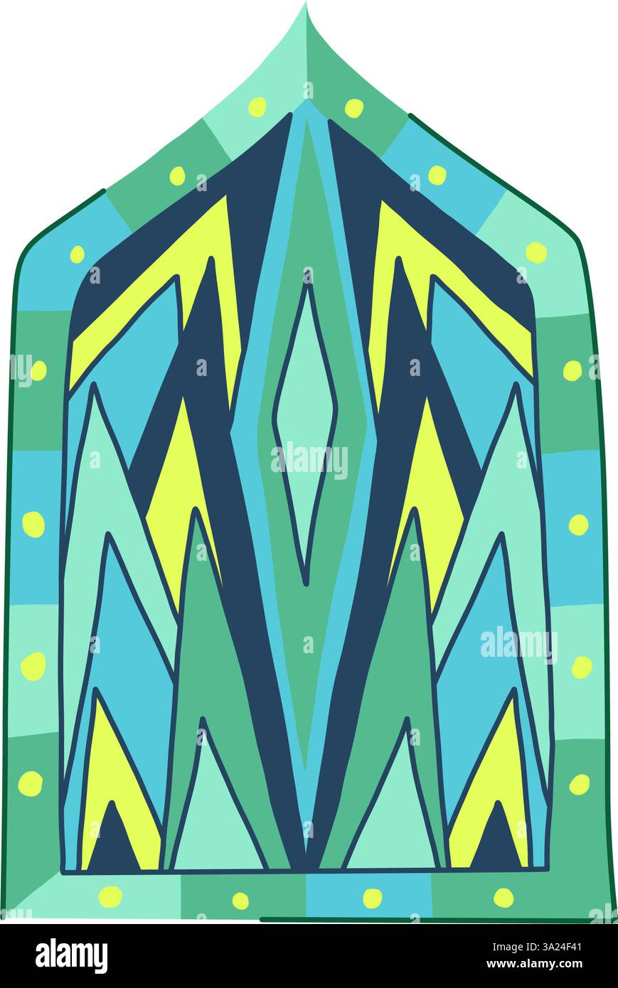 antique stained glass cartoon vector illustration Stock Vector Image ...