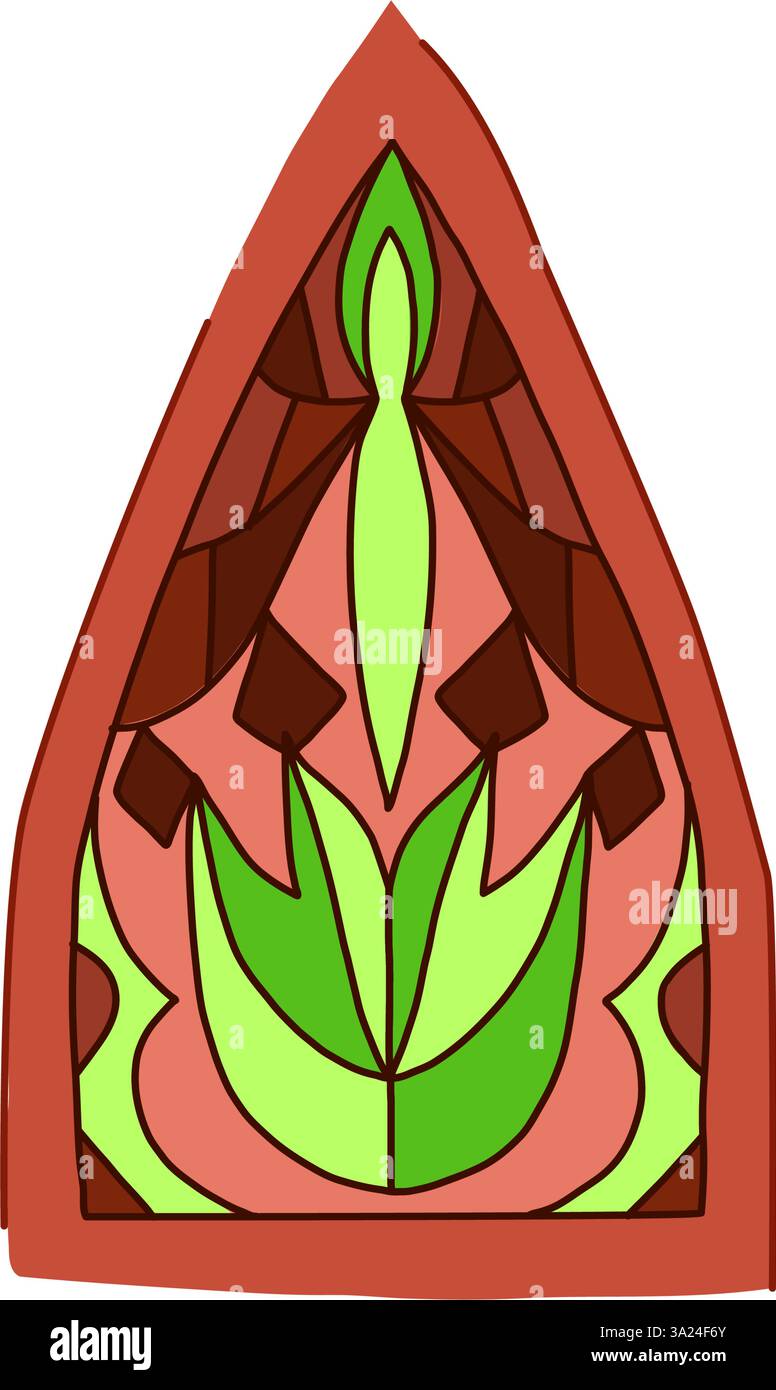 light stained glass cartoon vector illustration Stock Vector Image ...