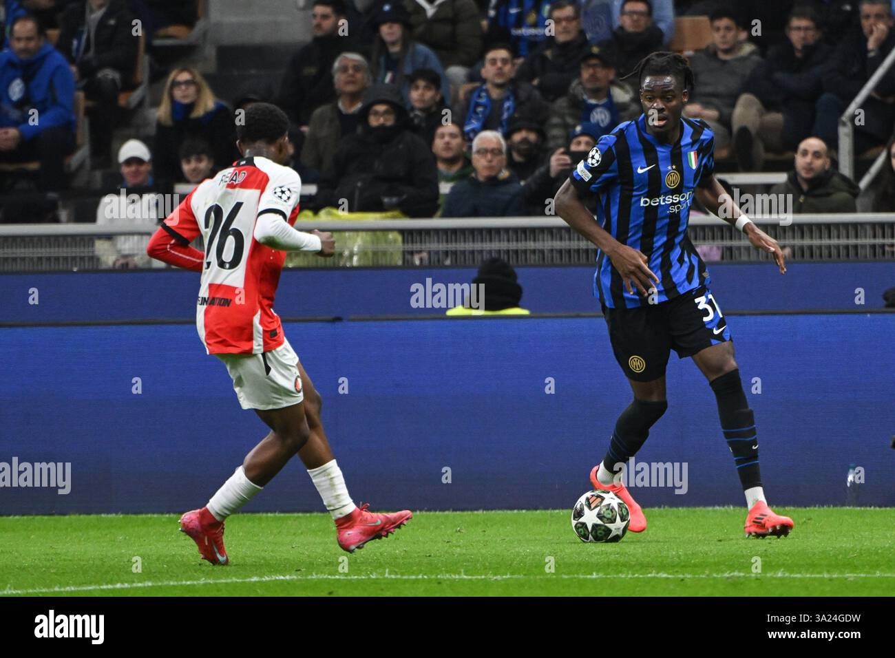 Yann Bisseck of FC Inter in action during the UEFA Champions League ...