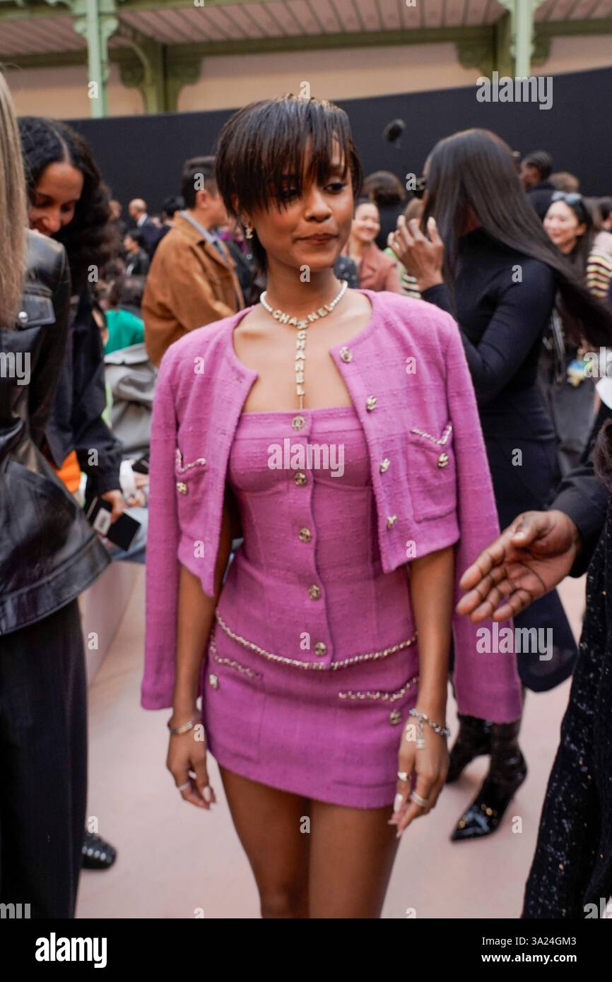Paris, France. 11th Mar, 2025. Tyla is seen attending the Chanel Ready ...