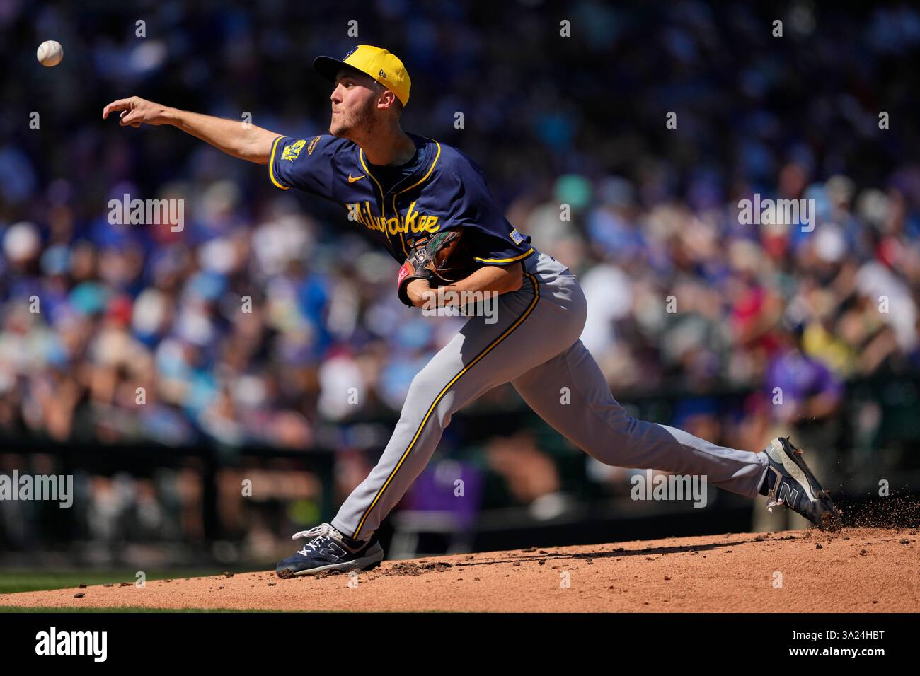 Milwaukee Brewers pitcher Jacob Misiorowski throws against the Chicago ...