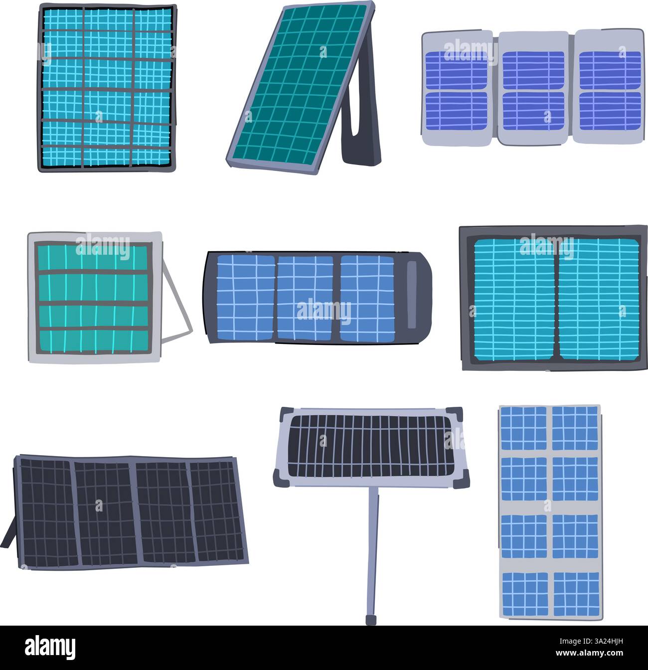 solar panels set cartoon vector illustration Stock Vector Image & Art ...